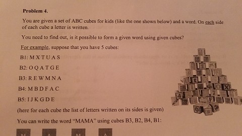 Solved Problem 4. You are given a set of ABC cubes for kids | Chegg.com