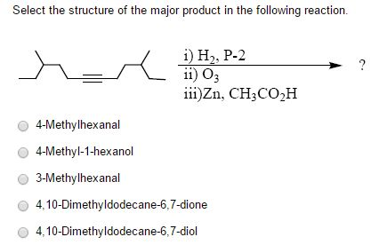 Solved Select the structure of the major product in the | Chegg.com