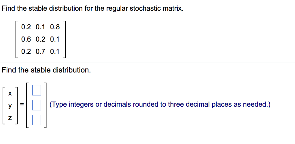Solved Find the stable distribution for the regular | Chegg.com