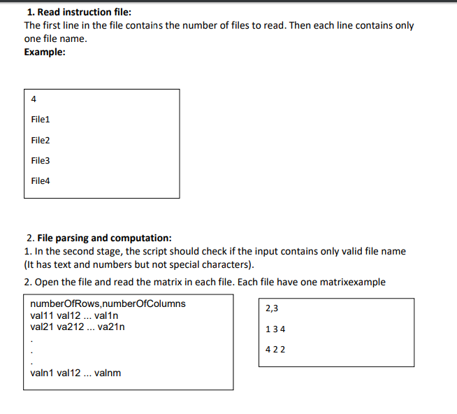 Solved 1. Read instruction file: The first line in the file | Chegg.com