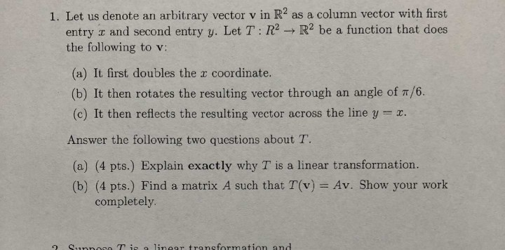Solved [Linear Algebra] Let us denote an arbitrary vector | Chegg.com