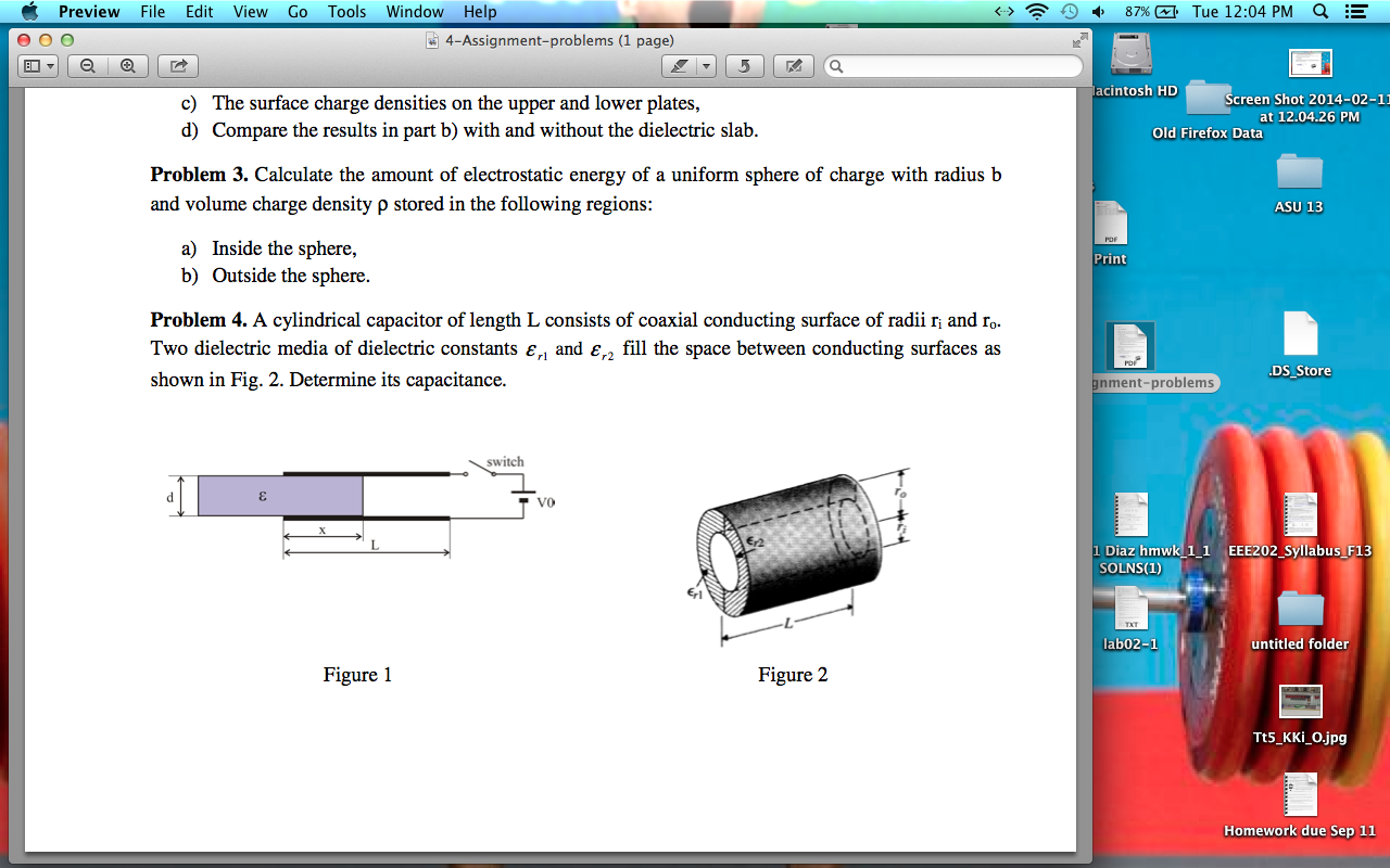 Solved A cylindrical capacitor of length L consists of | Chegg.com