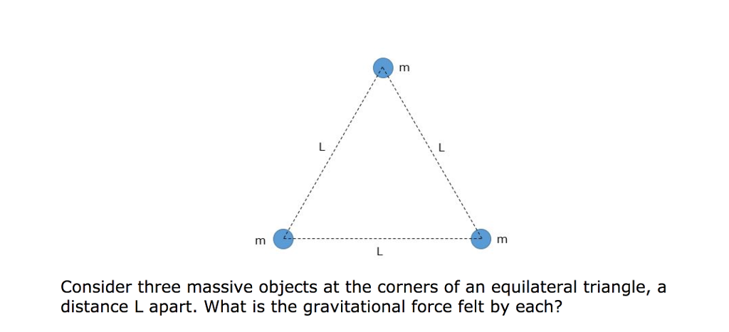 Solved Consider three massive objects at the corners of an | Chegg.com