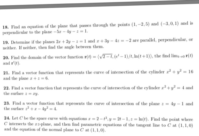 Solved Find an equation of the plane that passes through the | Chegg.com
