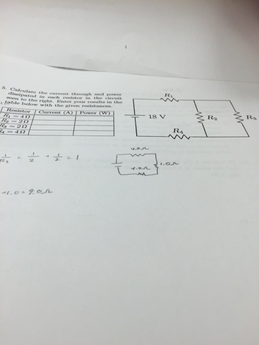 Solved Calculate the current through and power dissipated in | Chegg.com