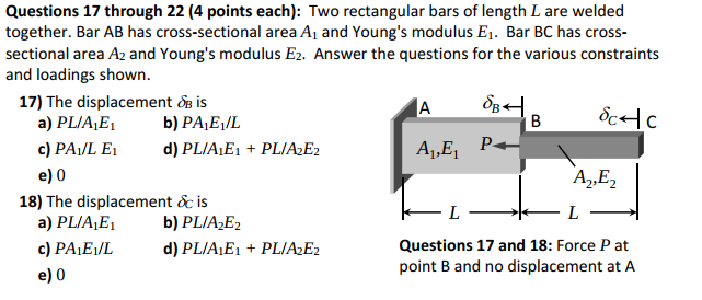 Solved Two rectangular bars of length L are welded together. | Chegg.com