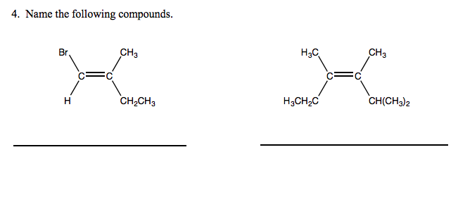 Solved 4. Name the following compounds Br CH 0% CH2CH H3CH2C | Chegg.com