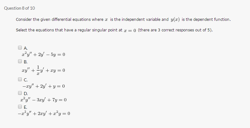 Solved Consider the given differential equations where x is | Chegg.com