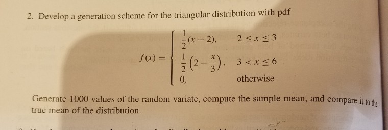 Solved 2. Develop a generation scheme for the triangular | Chegg.com