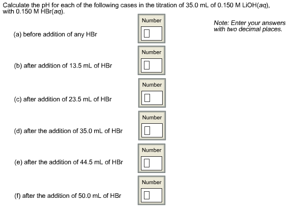 Solved Calculate the pH for each of the following cases in | Chegg.com