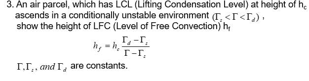 3. An air parcel, which has LCL (Lifting Condensation | Chegg.com