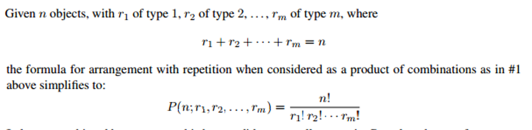 Solved Given n objects, with r_1 of type 1, r_2 of type 2 | Chegg.com