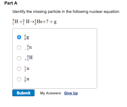 Solved Part A Identify the missing particle in the following | Chegg.com