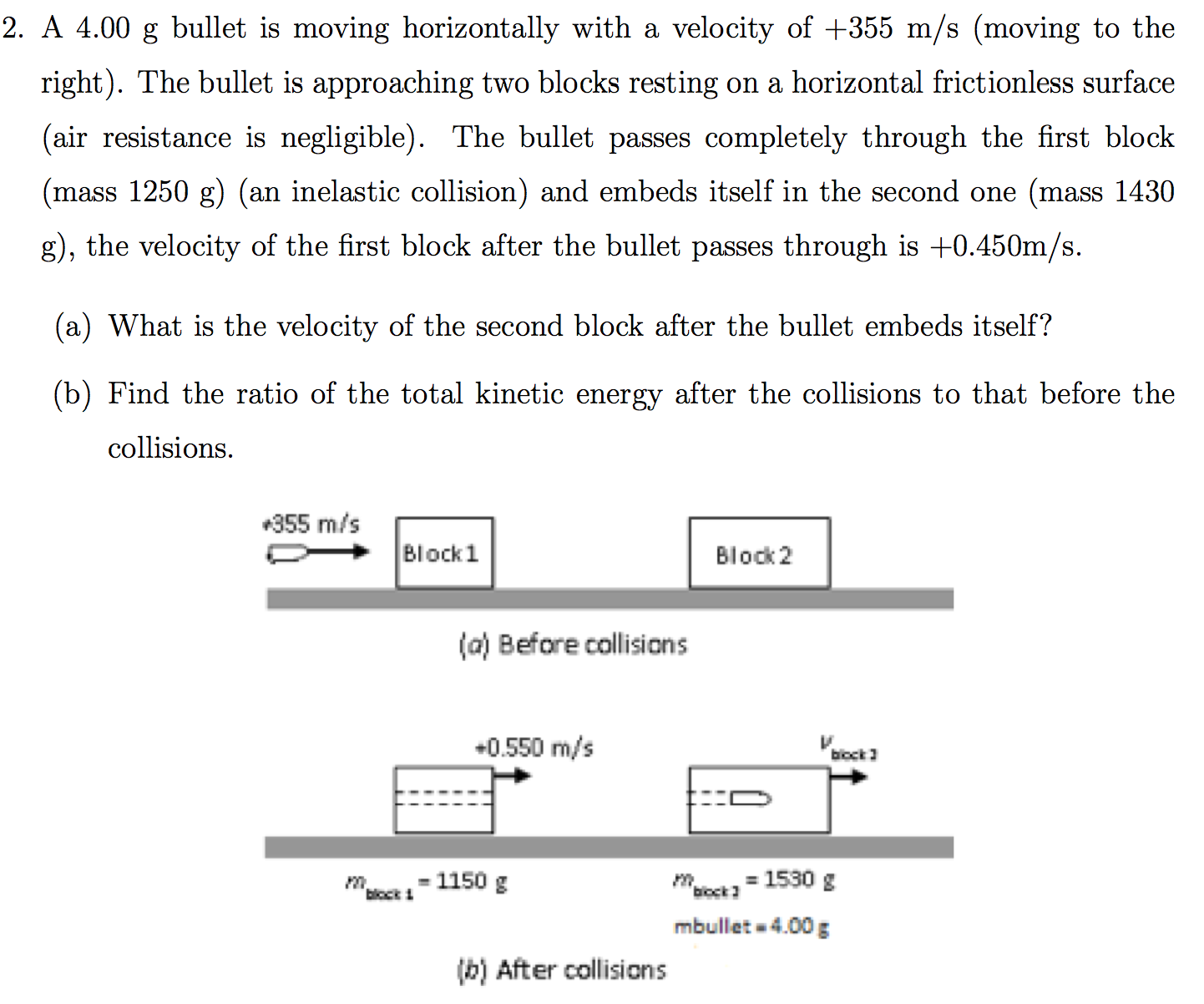 Solved 4.00 g bullet is moving horizontally with a velocity | Chegg.com