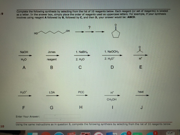 Solved Complete the following synthesis by selecting from | Chegg.com