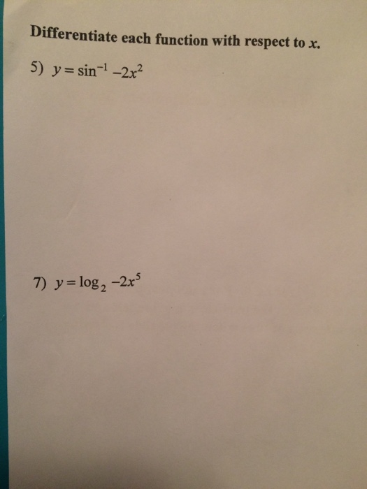 Solved Differentiate each function with respect to x. y = | Chegg.com