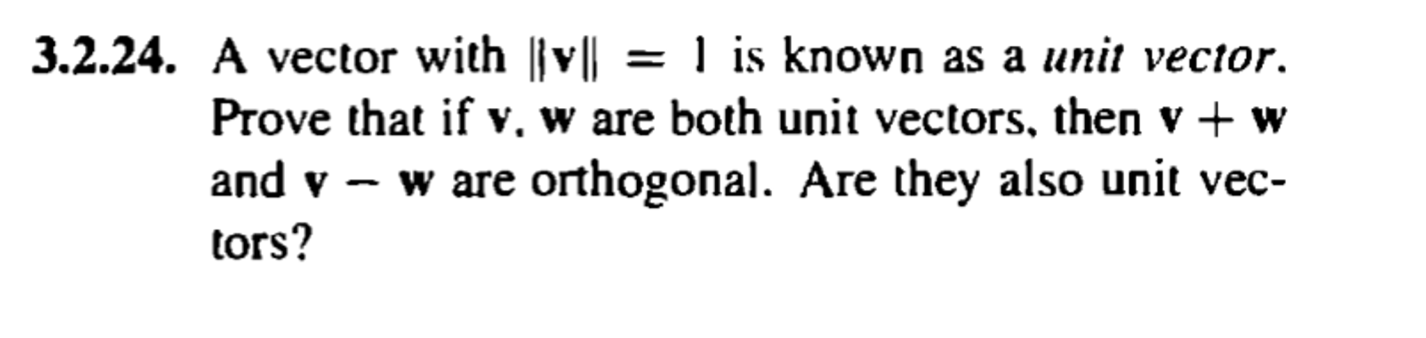 Solved A vector with ||v|| = 1 is known as a unit vector. | Chegg.com
