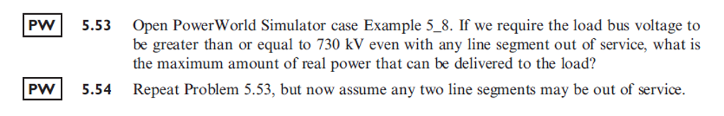 Open PowerWorld Simulator case Example 5_8. If we | Chegg.com
