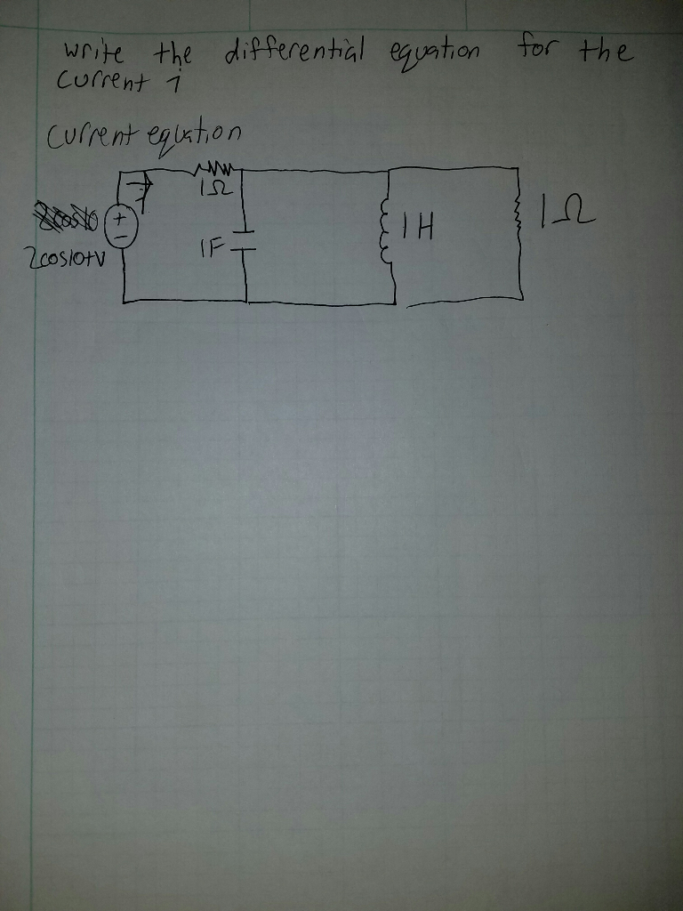 Solved Write the differential equation for the current I | Chegg.com
