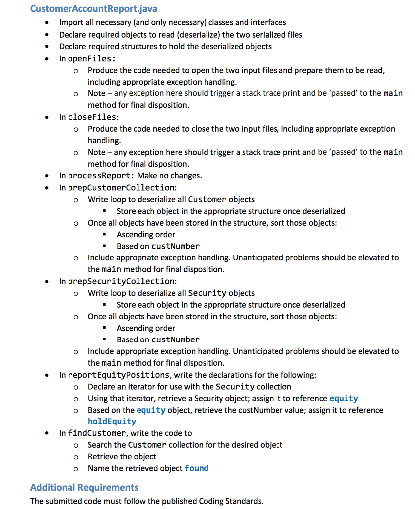 Need this Java Program completed before Wednesday. | Chegg.com