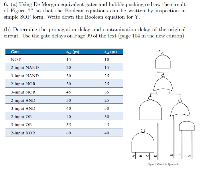 Using De Morgan equivalent gates and bubble pushing | Chegg.com