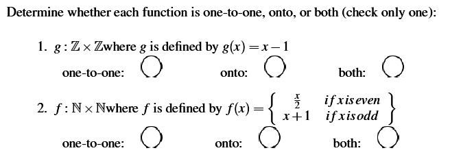Solved Determine whether each function is one-to-one, onto, | Chegg.com
