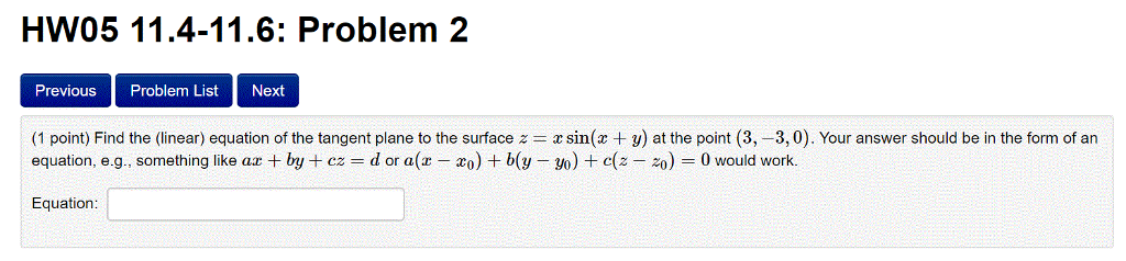 Solved HW05 11.4-11.6: Problem 2 Previous Problem List Next | Chegg.com