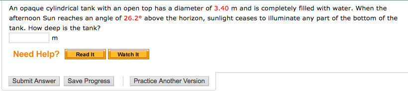 Solved An opaque cylindrical tank with an open top has a | Chegg.com