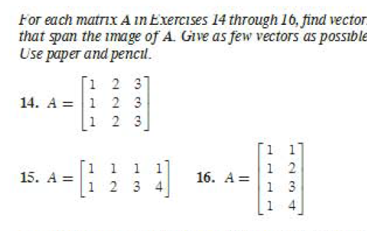 Solved For each matrix A in Exercises 14 through 16, find | Chegg.com