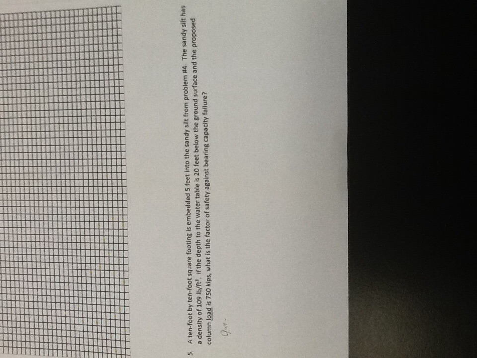 5. A ten-foot by ten-foot square footing is embedded | Chegg.com