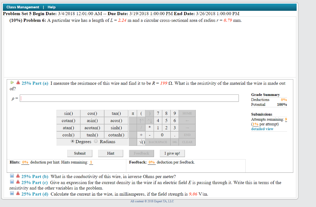 Solved Class Management | Help Problem Set 5 Begin Date: | Chegg.com