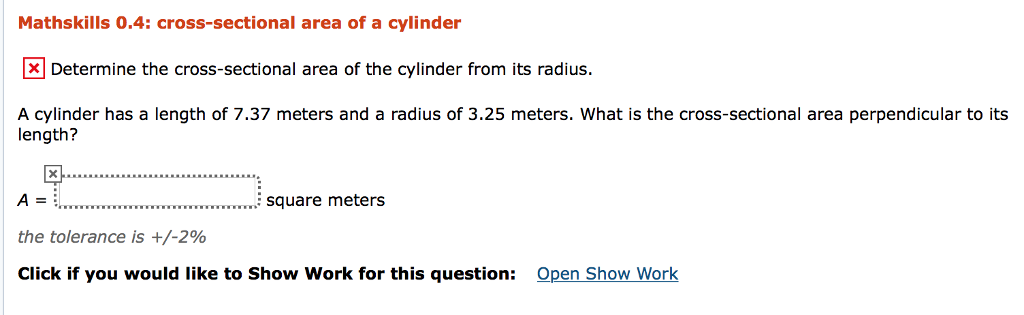 Solved Determine the cross-sectional area of the cylinder | Chegg.com
