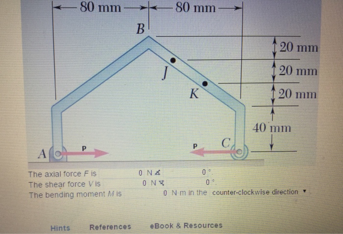 Solved Problem 7.005 internal forces on members of a frame | Chegg.com