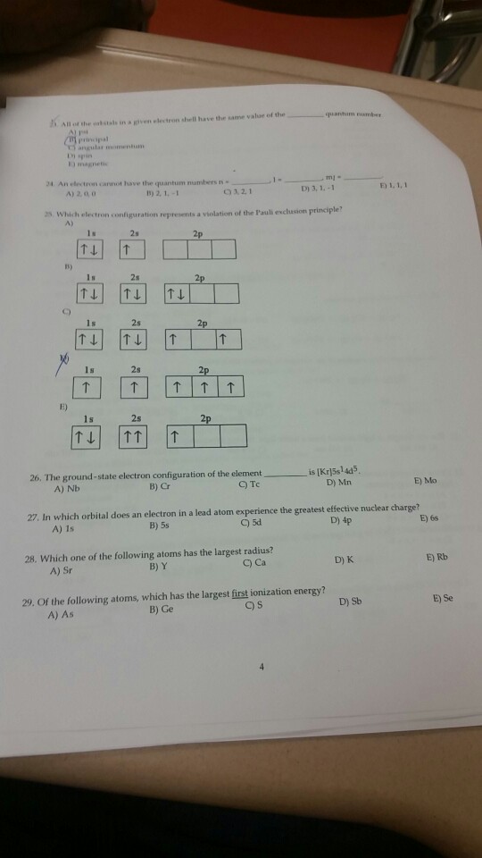 Solved All of the orbitals are given in a given electron | Chegg.com