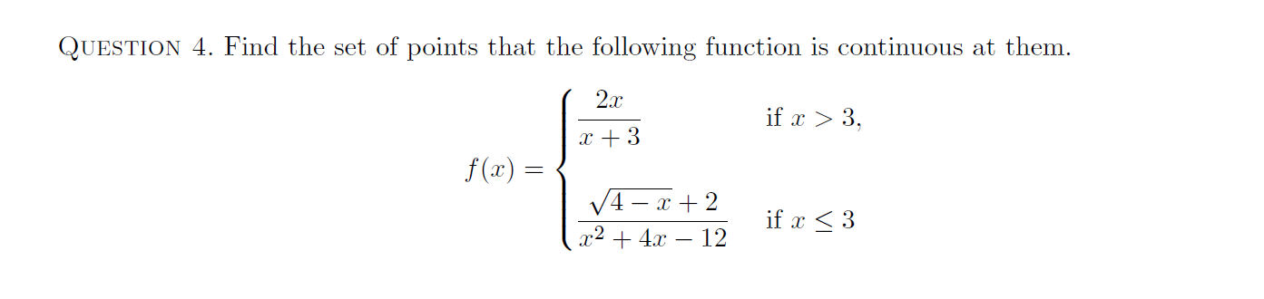 Solved Find the set of points that the following function is | Chegg.com
