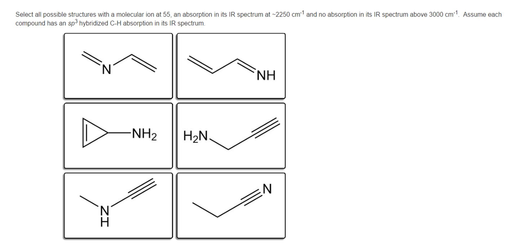 Select all possible structures with a molecular ion | Chegg.com
