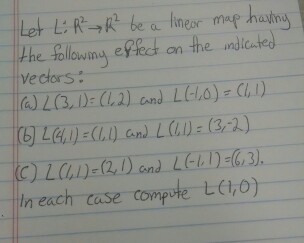 Solved Let L:R^2 --> R^2 be a linear map having the | Chegg.com