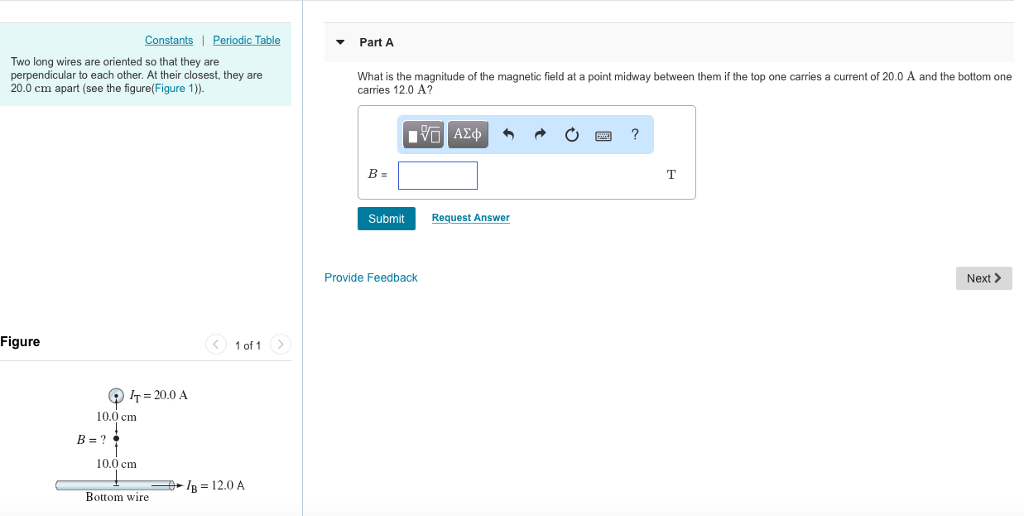 Solved Constants| Periodic Table ? Part A Two long wires are | Chegg.com