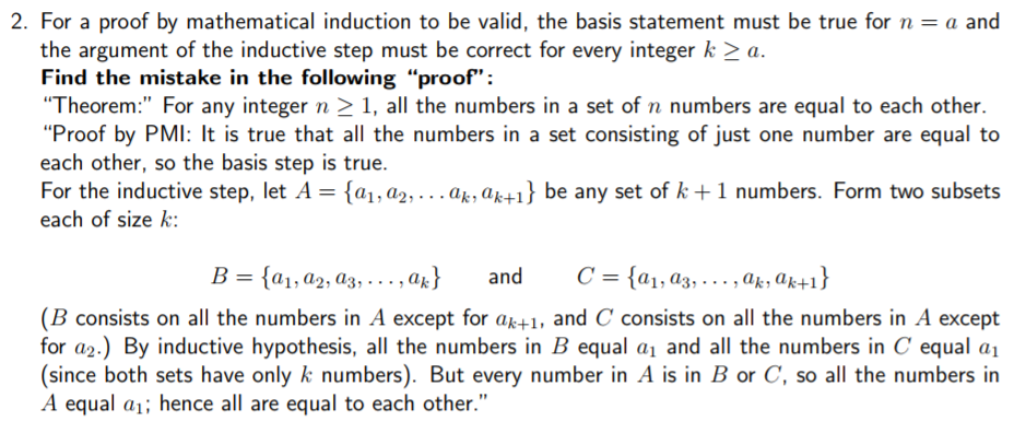 Solved 2. For a proof by mathematical induction to be valid, | Chegg.com