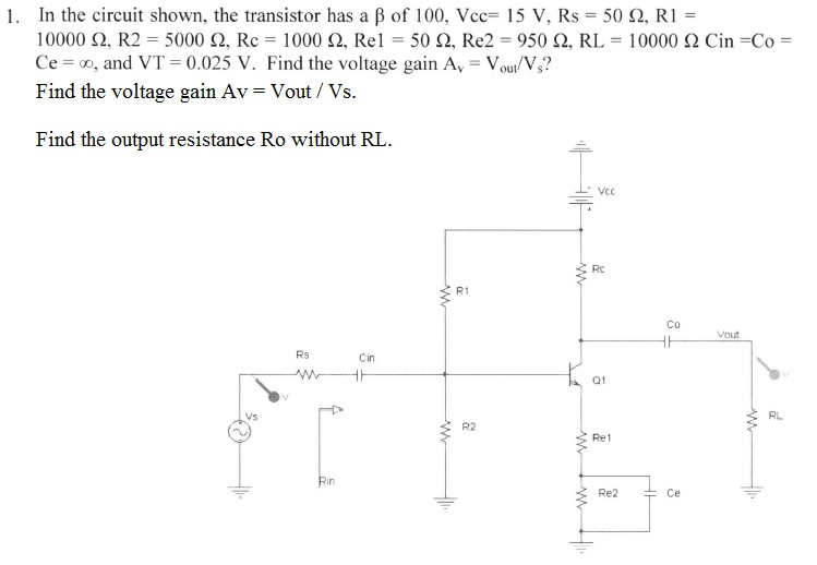 Solved In the circuit shown, the transistor has a β of 100, | Chegg.com