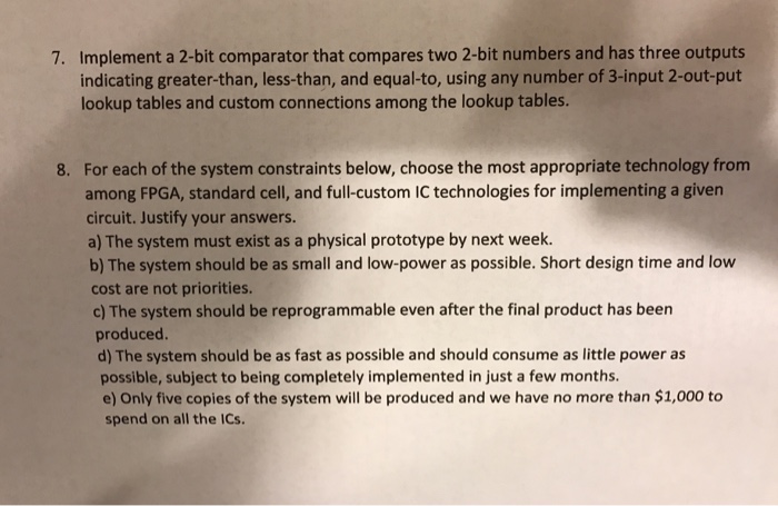 Solved Implement a 2-bit comparator that compares two 2-bit | Chegg.com