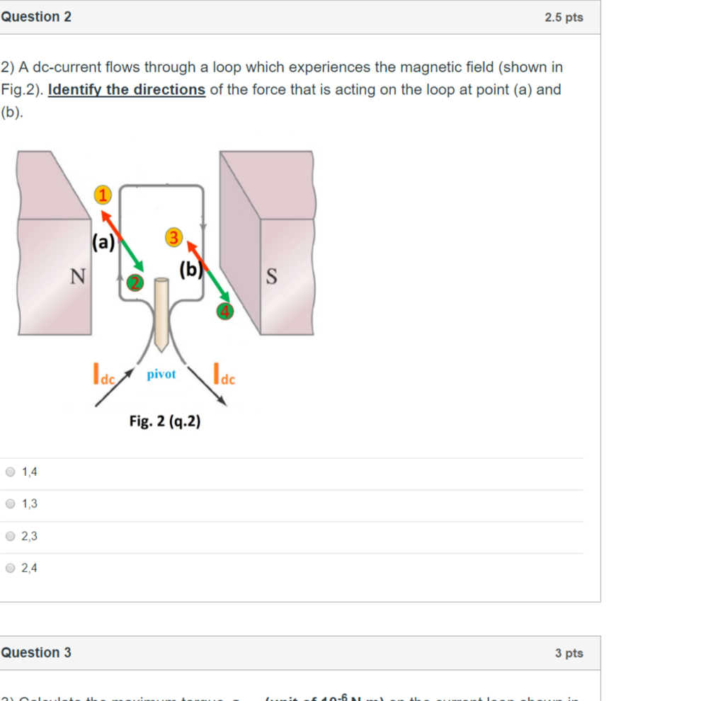 Solved A dc-current flows through a loop which experiences | Chegg.com