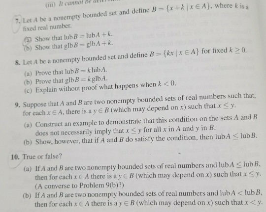 Solved iii) It cannot be dETET x EA} , where k i 7. Let A be | Chegg.com