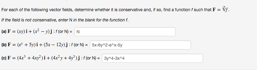 Solved For each of the following vector fields, determine | Chegg.com