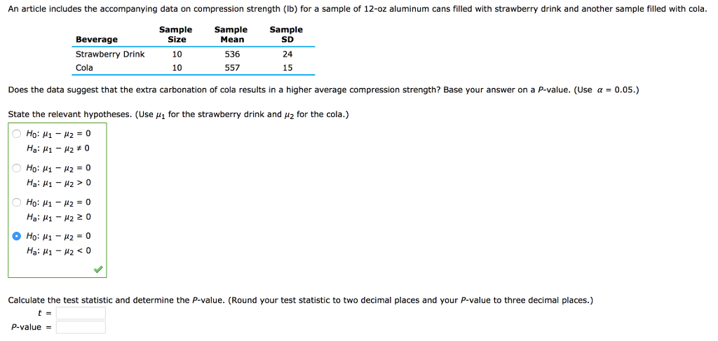 Solved An article includes the accompanying data on | Chegg.com