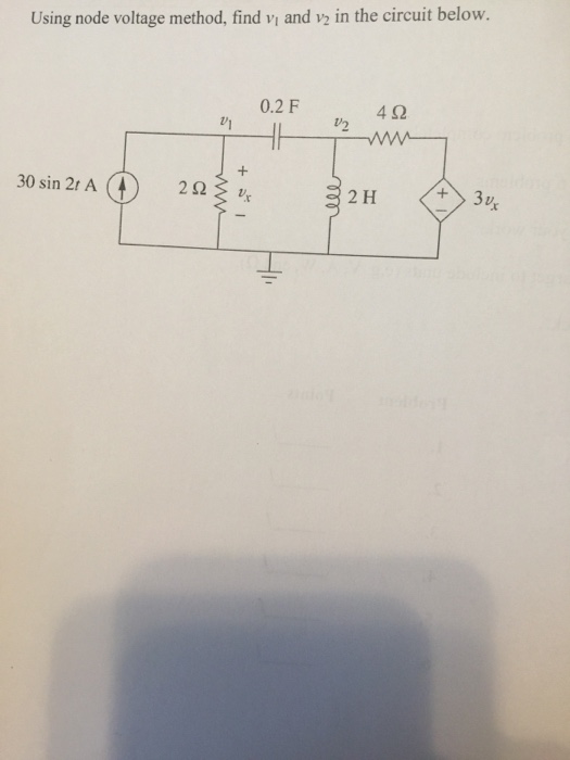 Solved Using node voltage method, find v1 and v2 in the | Chegg.com