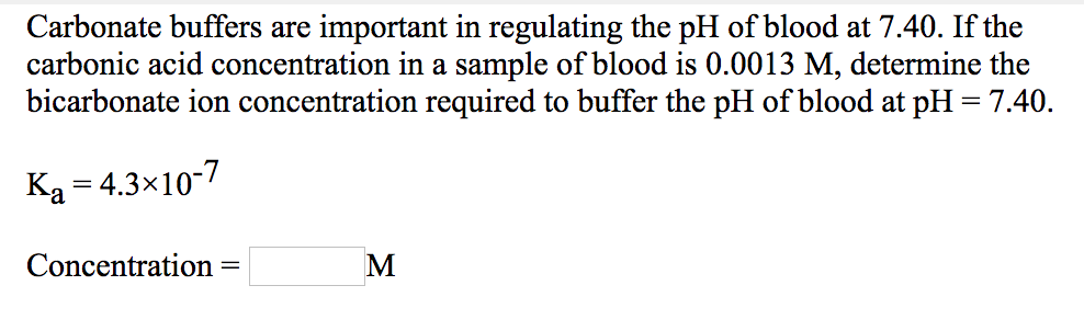 Solved Carbonate buffers are important in regulating the pH | Chegg.com