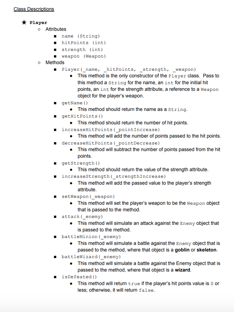 Solved Assignment 5: Object-Oriented Programming in the | Chegg.com