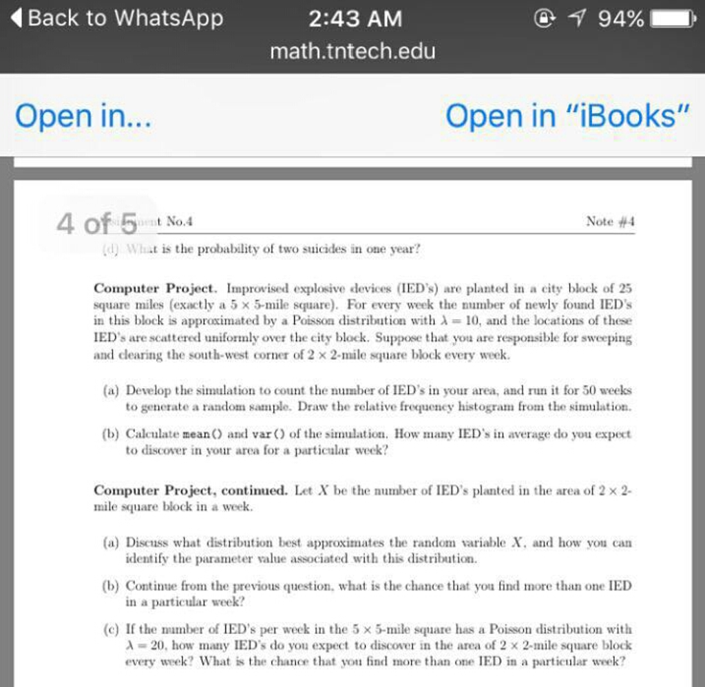 Computer Project. Improvised explosive devices | Chegg.com