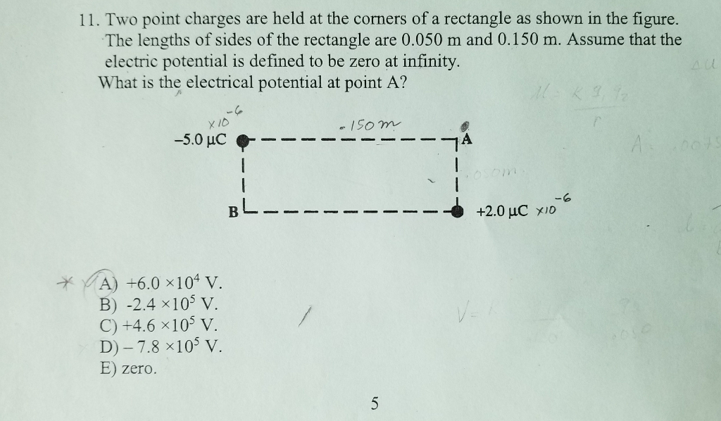 Solved 11. Two point charges are held at the corners of a | Chegg.com
